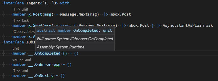 Member Signature Missing Arrow Looks Like Property · Issue 814 · Ionideionide Vscode Fsharp 