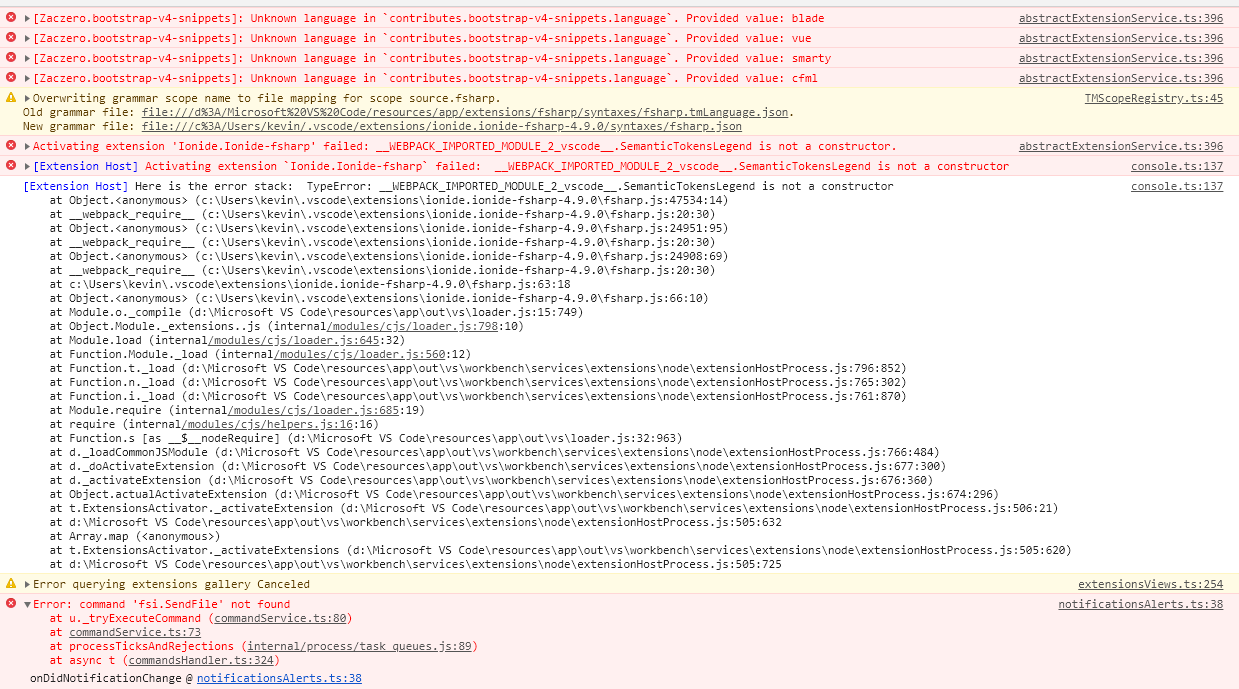 commands 'fsharp.scriptrunner.run' and 'fsi.SendFile' not found · Issue #1086 · ionide/ionide ...