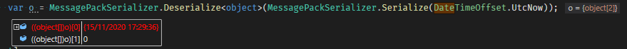Loosing DateTimeOffset type when deserialized as Object · Issue #1121 · MessagePack-CSharp ...
