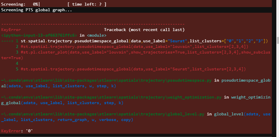 I had do as you have recommended, but also can't get a trajectory ? if it has the big difference ...