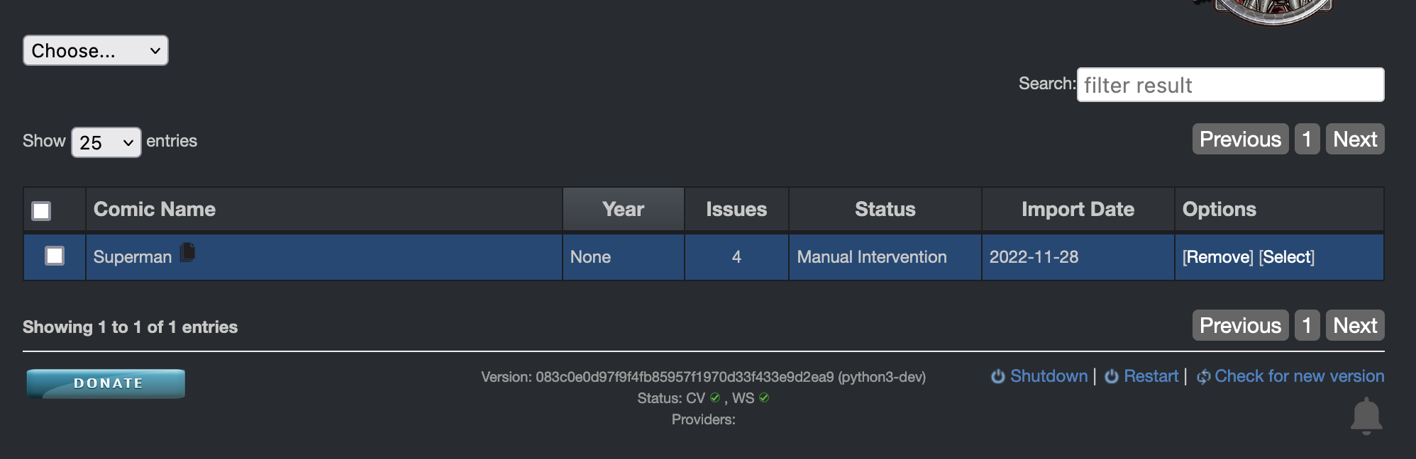 Bug: No files imported during "Manage -> Scan Comic Library" with ...