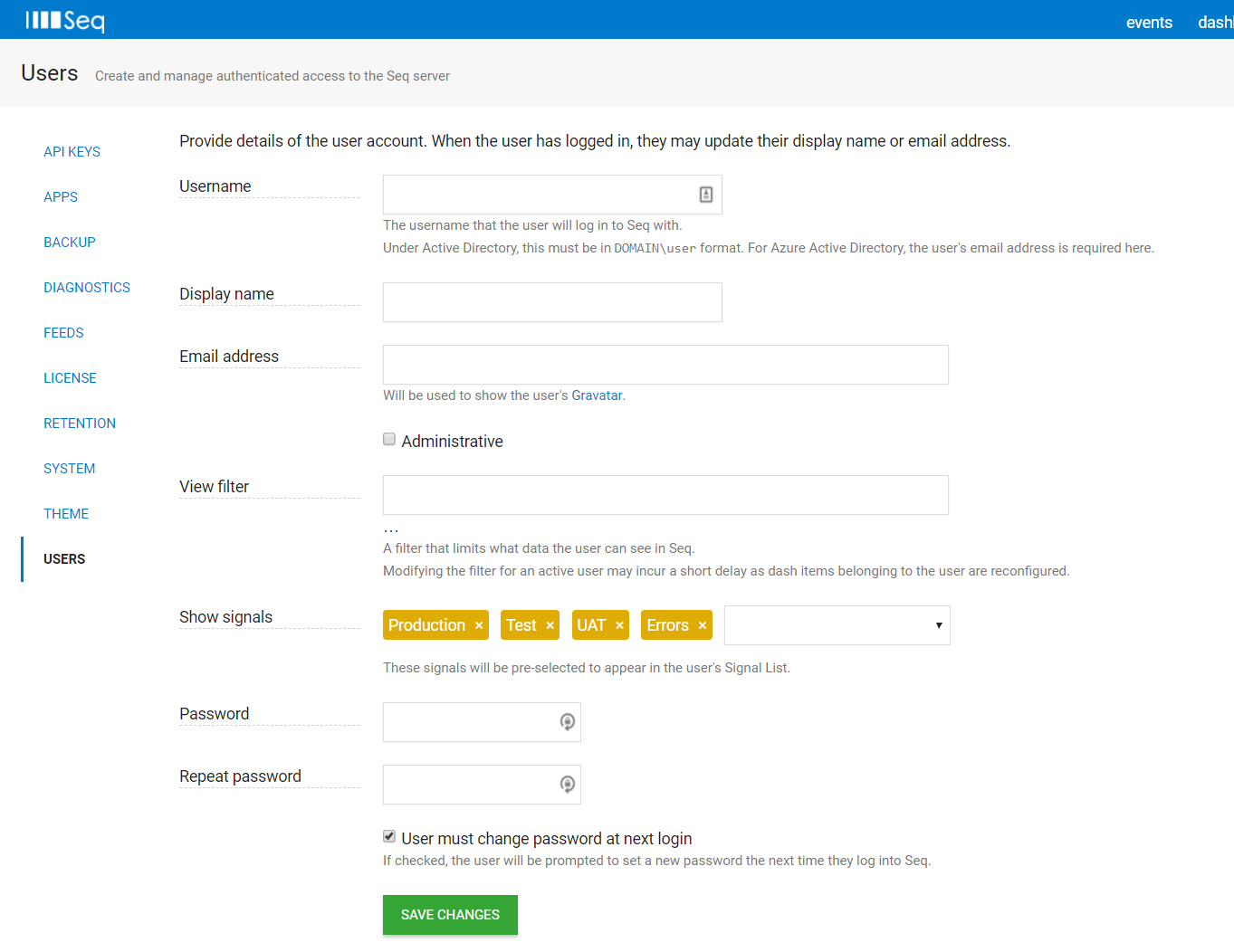 Select default signals for new users · Issue #603 · datalust/seq-tickets · GitHub