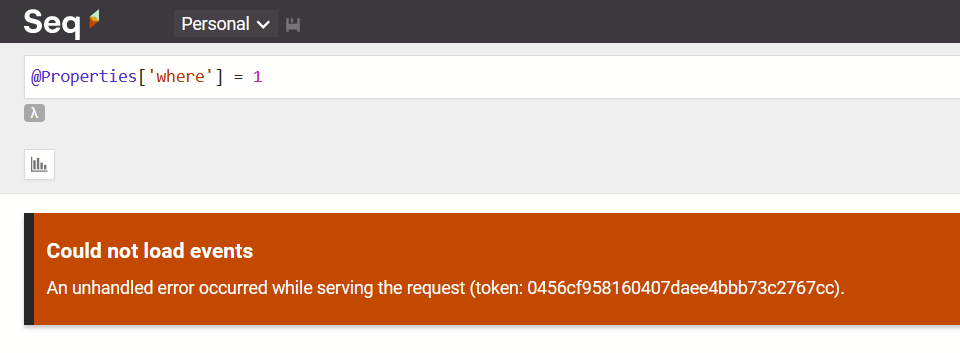 @Properties[' '] fails in disk archive searches · Issue #1000 · datalust/seq-tickets · GitHub