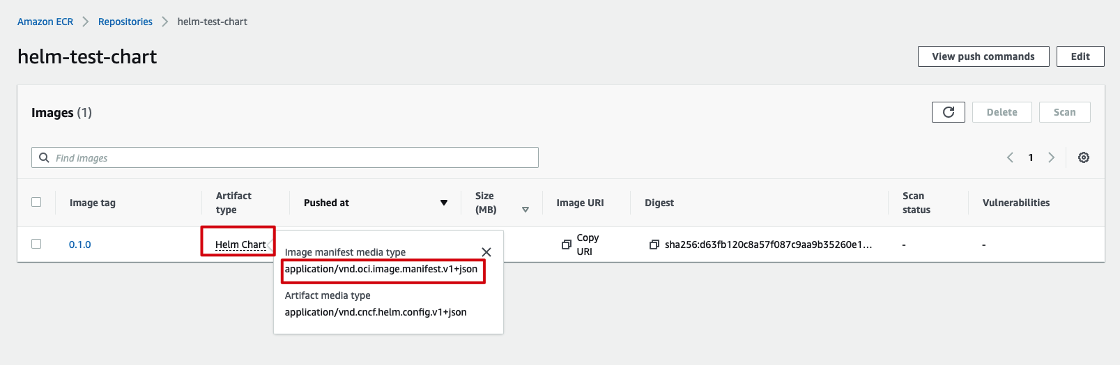 [Bug Report] skopeo copy OCI artifacts (Halm Chart) failed in AWS ECR (Image manifest media type ...