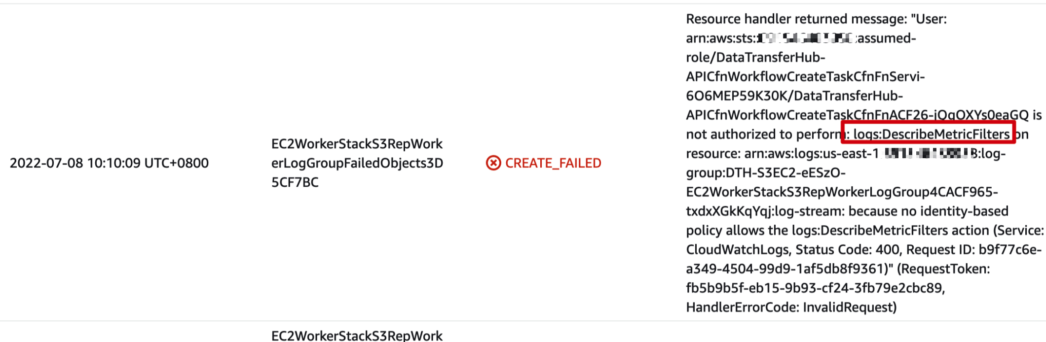 Issue Create New S3 Transfer Task Failed Caused By Is Not Authorized To Perform Logs