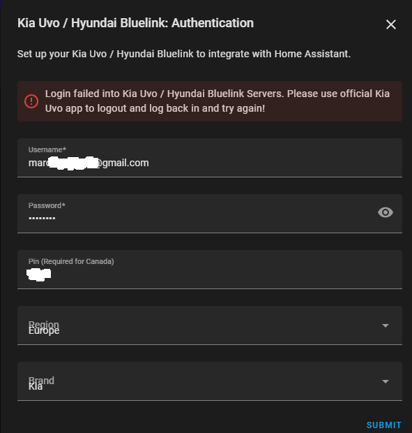 Impossible to login - UVO · Issue #137 · Hyundai-Kia-Connect/kia_uvo · GitHub