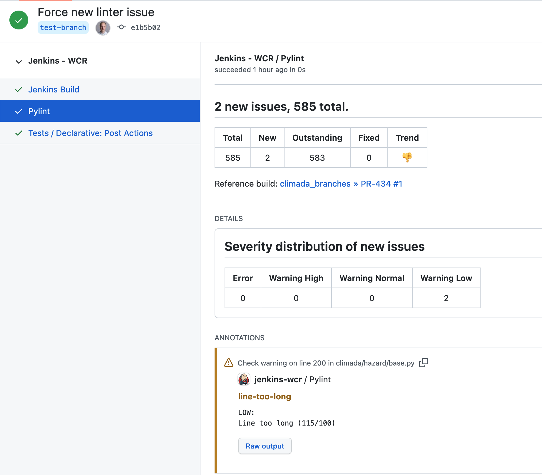 Pipeline check reports from Jenkins on GitHub · Issue #435 · CLIMADA-project/climada_python · GitHub