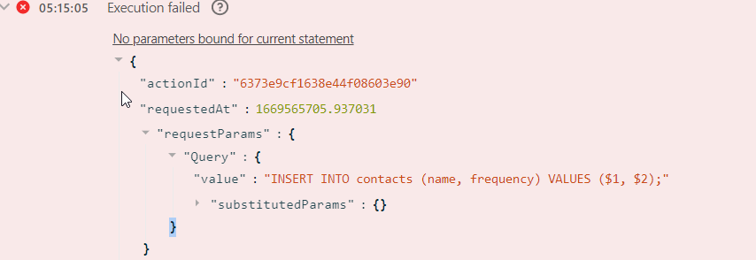 [Bug]: MySQL DB - No parameters bound for current statement - error pops up intermittently ...