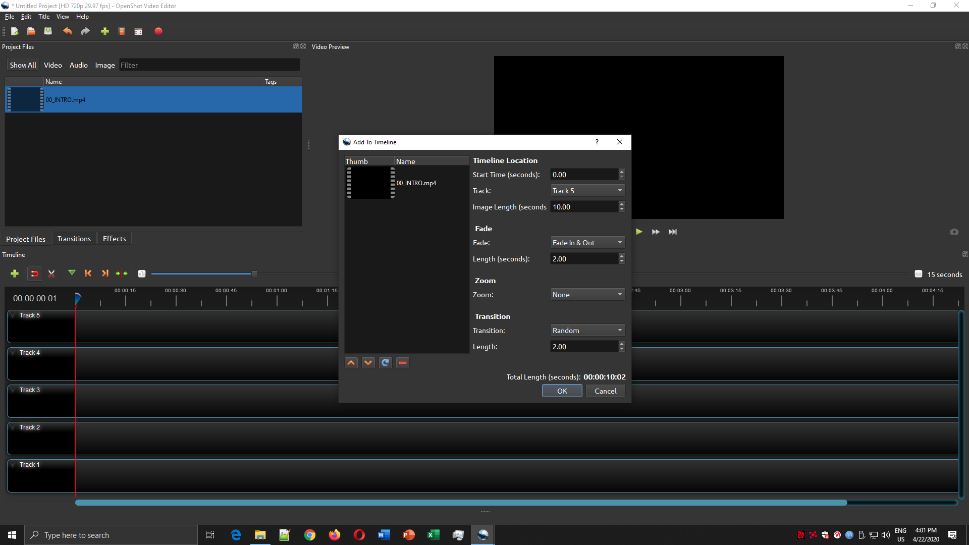 Give your bug Adding a Transition = hangs the program · Issue #3401 · OpenShot/openshot-qt · GitHub