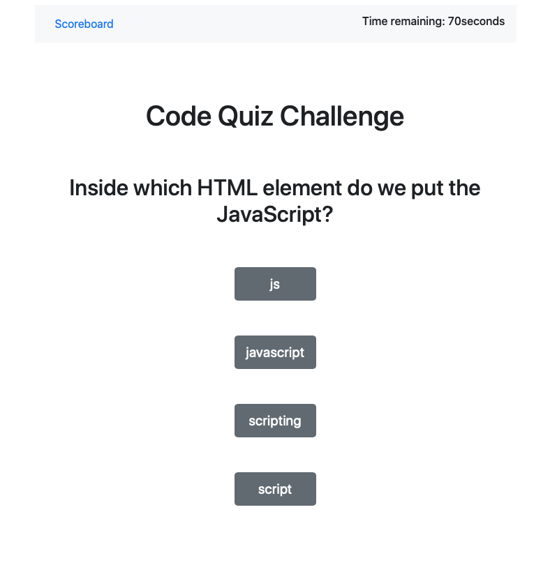 GitHub - saikitjk/CodingQuizChallenge: Coding quiz games that provides Javascript related ...