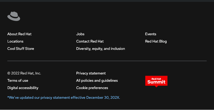 [bug] footer: two column breakpoint on global footer not present · Issue #496 · RedHat-UX/red ...