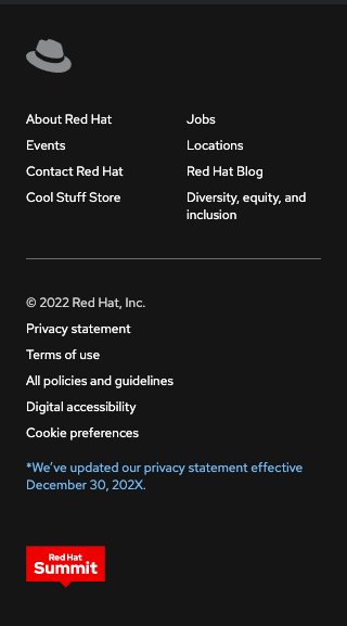 [bug] footer: two column breakpoint on global footer not present ...