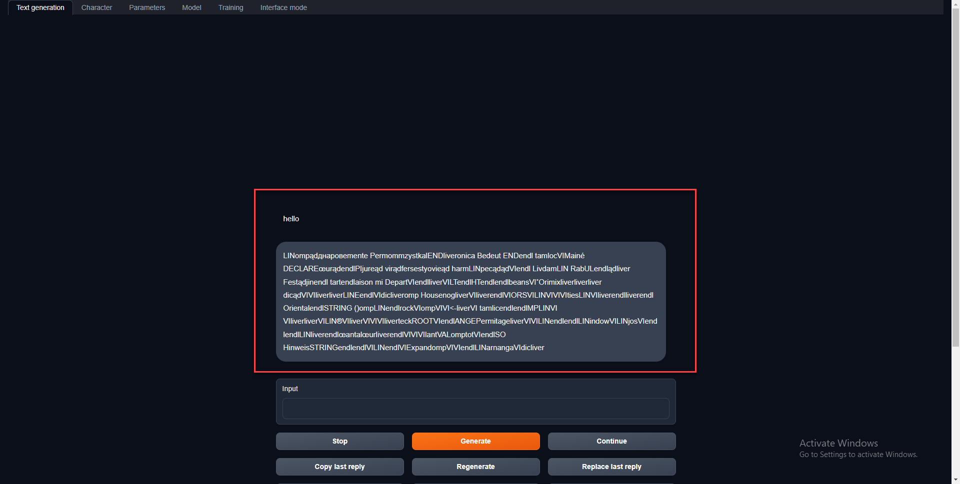 Model Generate Unreadable Text · Issue 2037 · Oobaboogatext