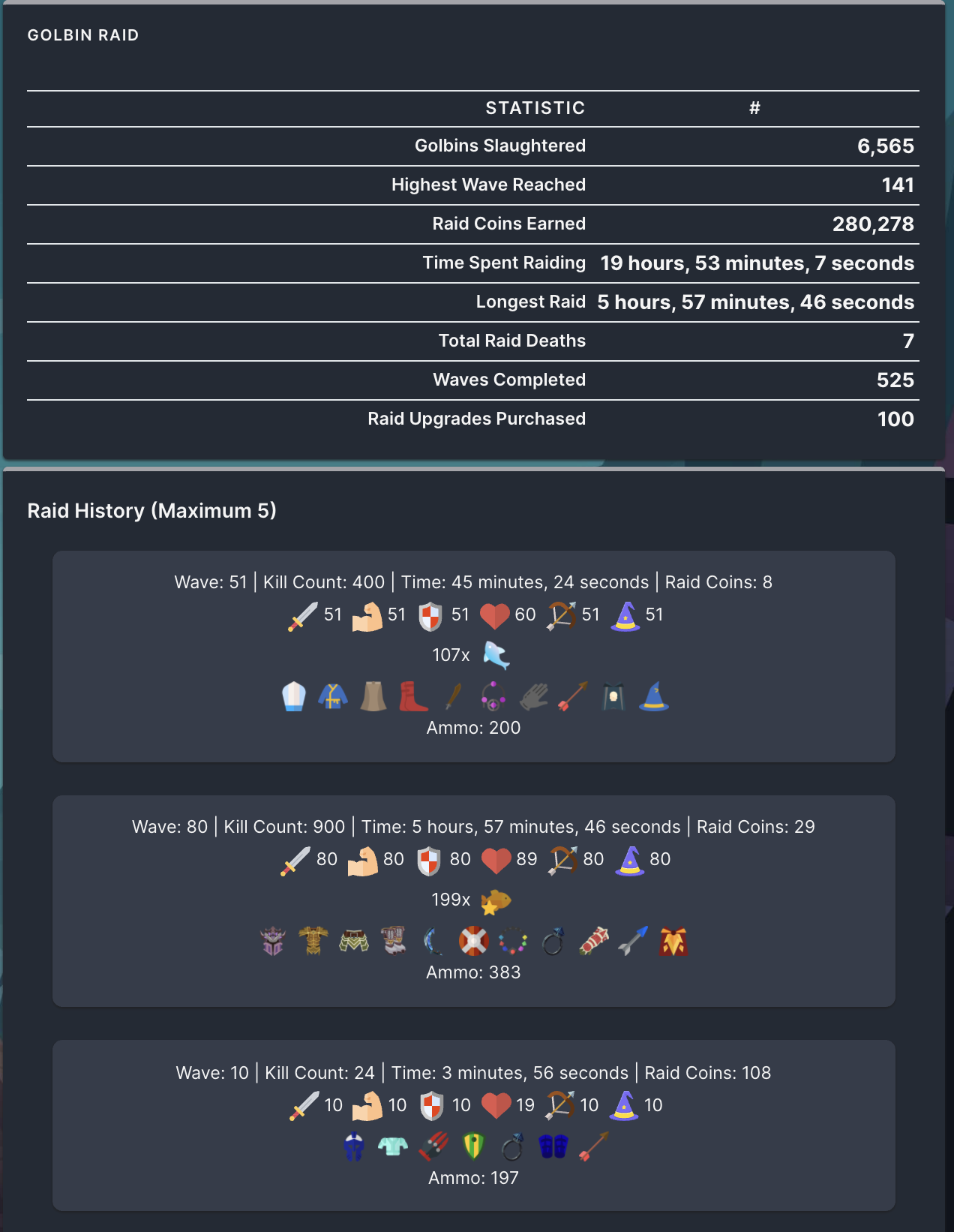 [Bug]: One of my goblin raid history is gone and I'm getting weirdly small amount of runes ...