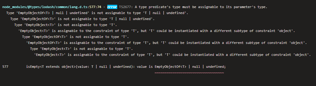 error: A type predicate's type must be assignable to its parameter's ...