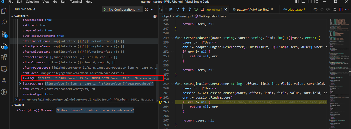 GetPaginationUsers return "Column 'owner' in where clause is ambiguous" · Issue #1921 · casdoor ...