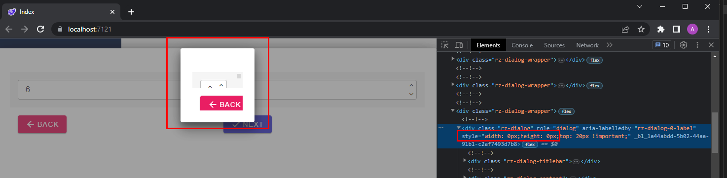 Radzendialog Sets Height And Width To 0px If Fast Closing The Next 