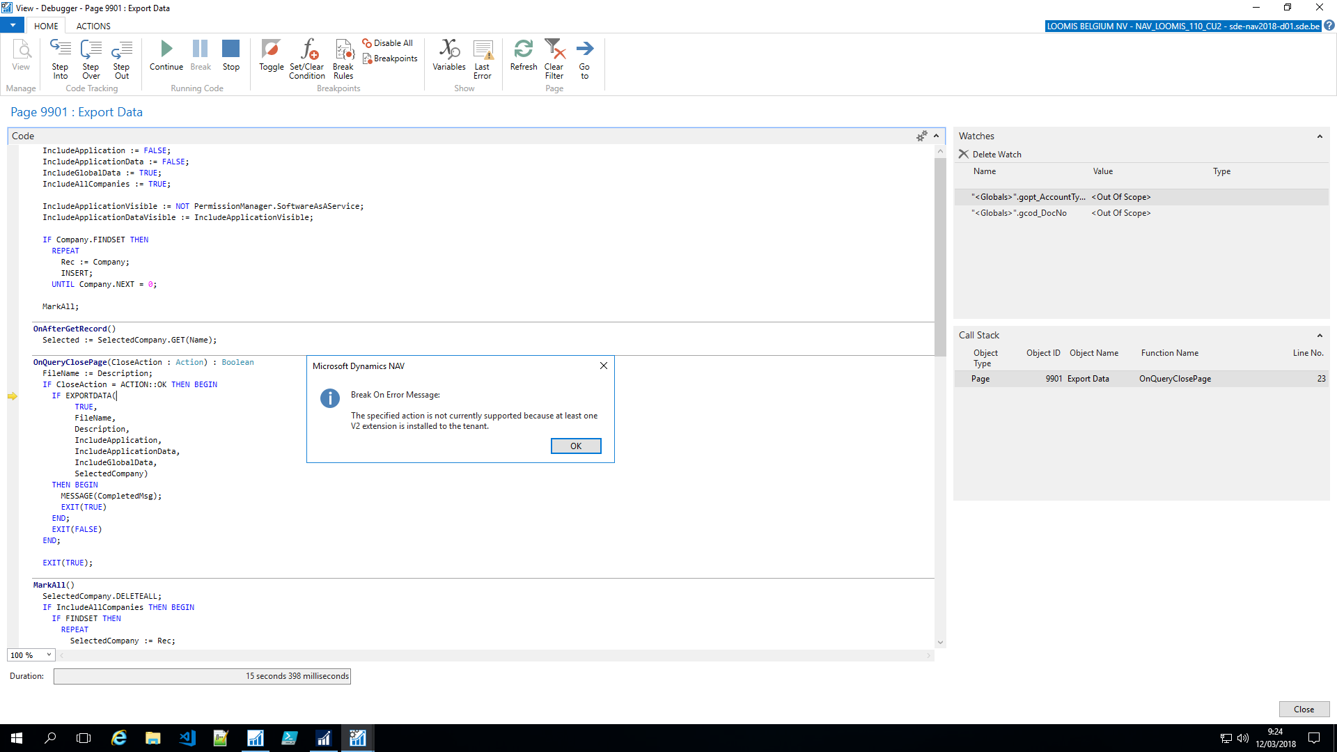 Exporting NAV Data not supported with installed extensions · Issue #1768 · microsoft/AL · GitHub