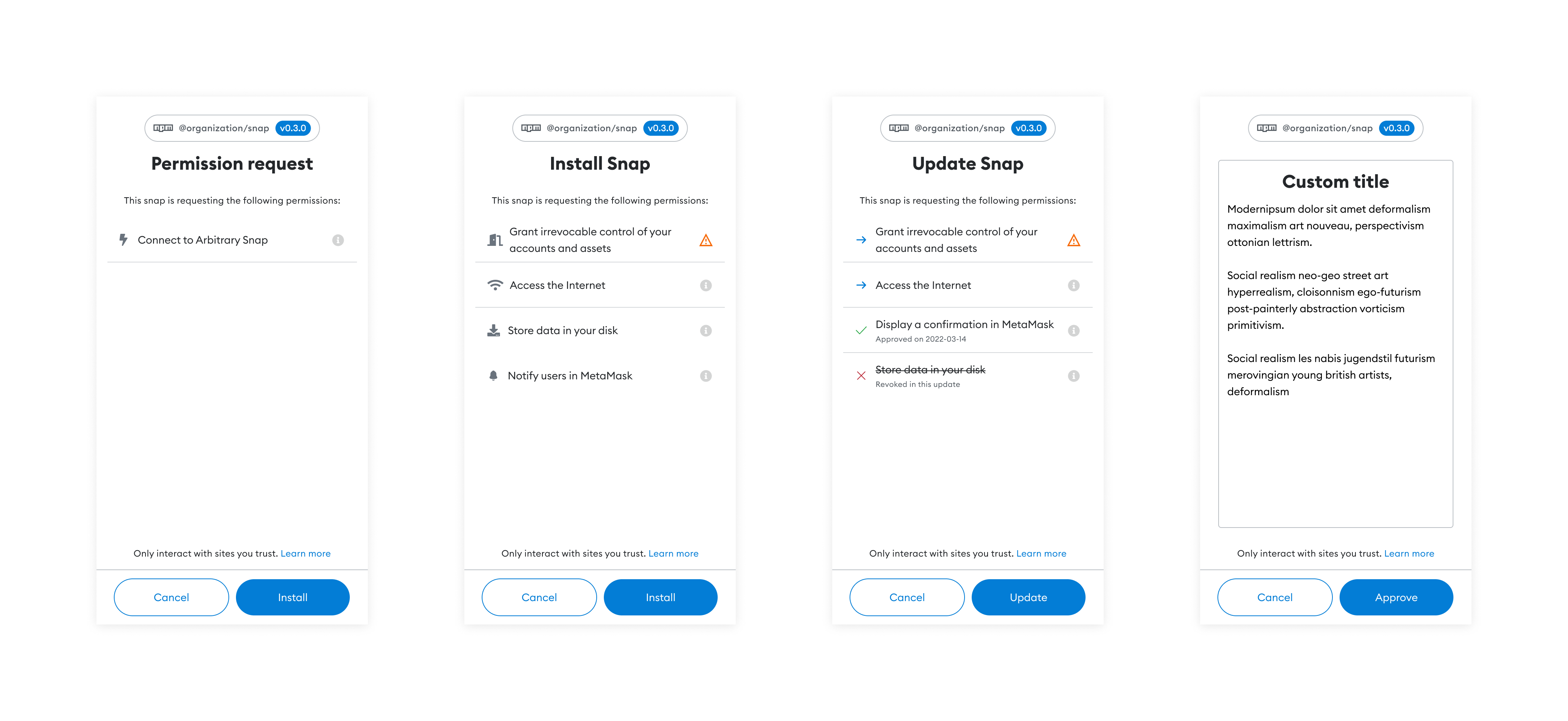 UI standardization · Issue #778 · MetaMask/snaps · GitHub