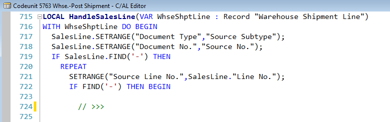 Event Request C_5763 OnAfterWhseShptLineFindFirst · Issue #1128 · microsoft/AL · GitHub