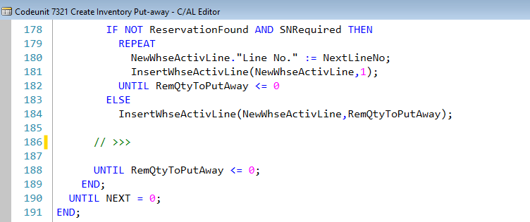 Event Request C_7321 OnAfterInsertNewWhseActivLine · Issue #1168 · microsoft/AL · GitHub