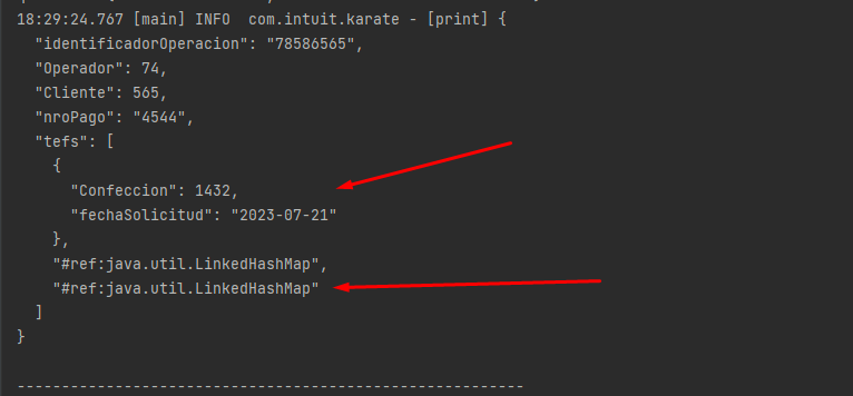 Error in karate when I try to build a json element "#ref:java.util.LinkedHashMap" · Issue #2365 ...
