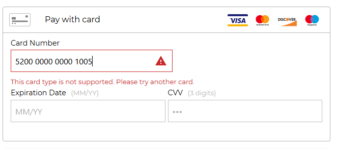 Card number validation state not updated after pasting the number via ...