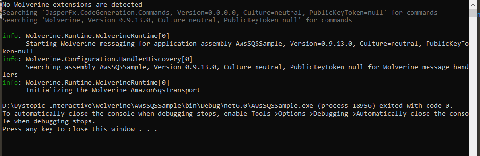 AWS SQS - RunOaktonCommands() combined with ListenToSqsQueue(...) stops the applicaiton · Issue ...