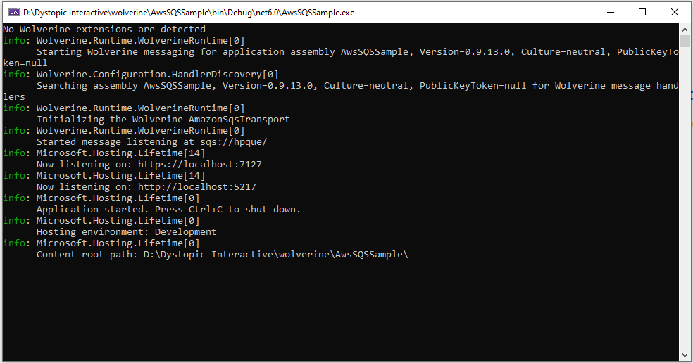 AWS SQS - RunOaktonCommands() combined with ListenToSqsQueue(...) stops the applicaiton · Issue ...