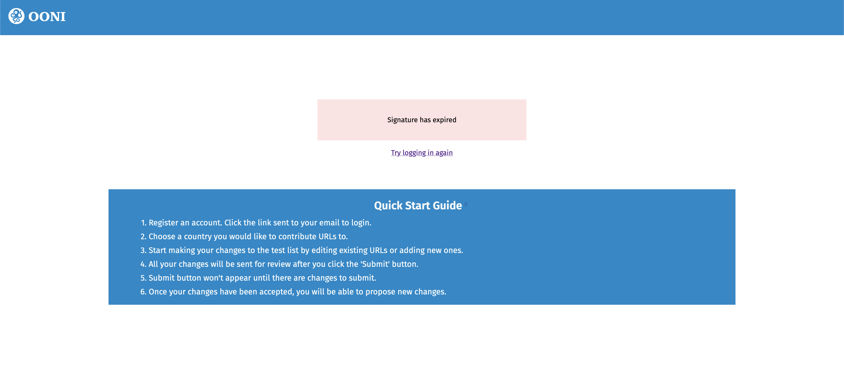 Login Link has Expired, Please request a new one · Issue #27 · ooni ...
