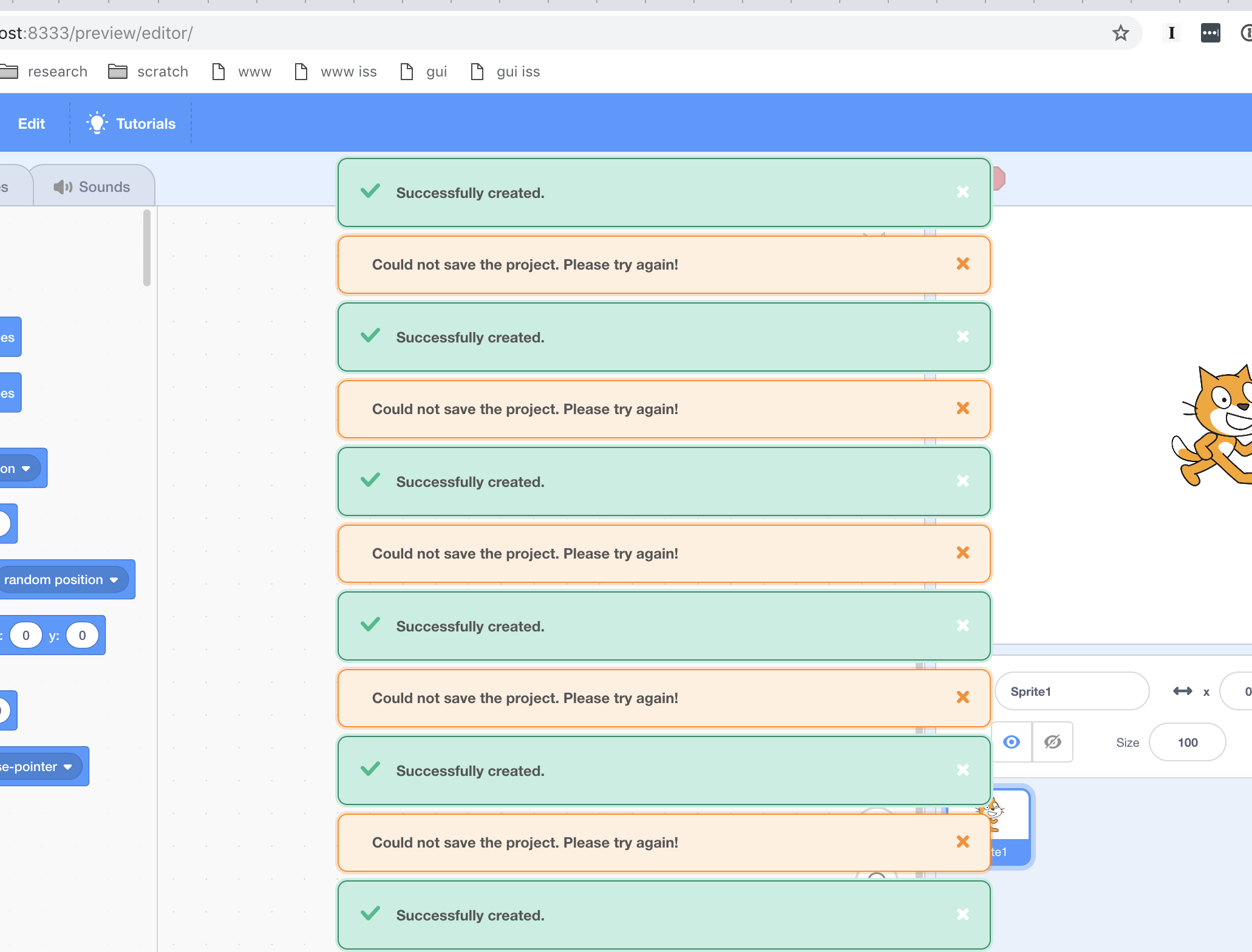Infinite loop of project creation alerts when assets server has error · Issue #3836 ...