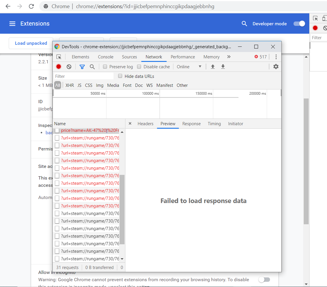 Unknown Error · Issue #76 · csfloat/extension · GitHub