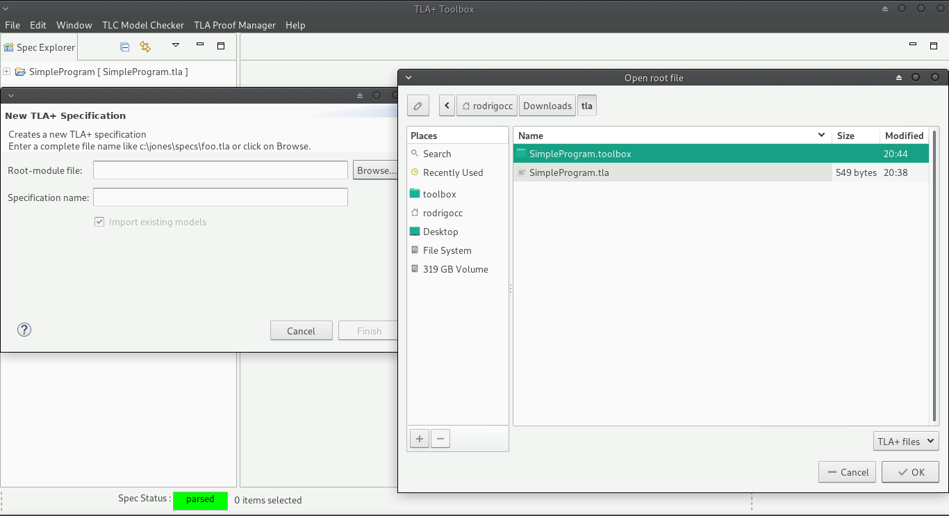 "Open root file" window does not show the "File name" text box and "Open" button (Manjaro Linux ...