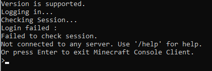 New Issue: Checking session failed · Issue #960 · MCCTeam/Minecraft-Console-Client · GitHub