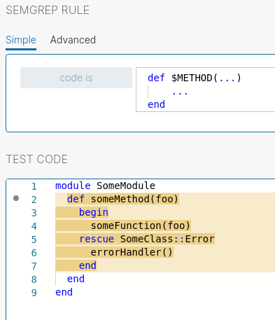 Ruby parser doesn't handle `rescue` blocks correctly · Issue #2287 · semgrep/semgrep · GitHub