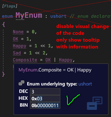 Disable all visuals - leave only tooltips - how ? · Issue #232 · wmjordan/Codist · GitHub