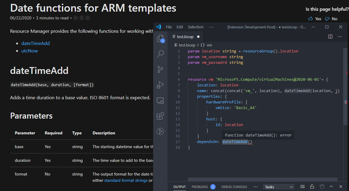 Intellisense For Functions Signatures · Issue 796 · Azurebicep · Github