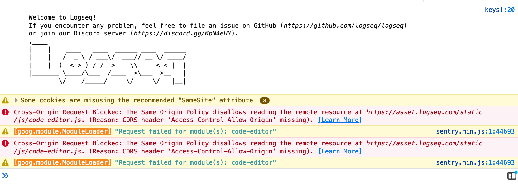 All Codemirror Blocks Do Not Work Cors Issue · Issue 1007 · Logseqlogseq · Github