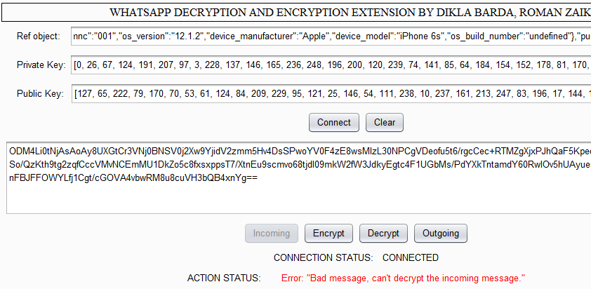 Problem: "Bad message" · Issue #47 · romanzaikin/BurpExtension-WhatsApp-Decryption-CheckPoint ...