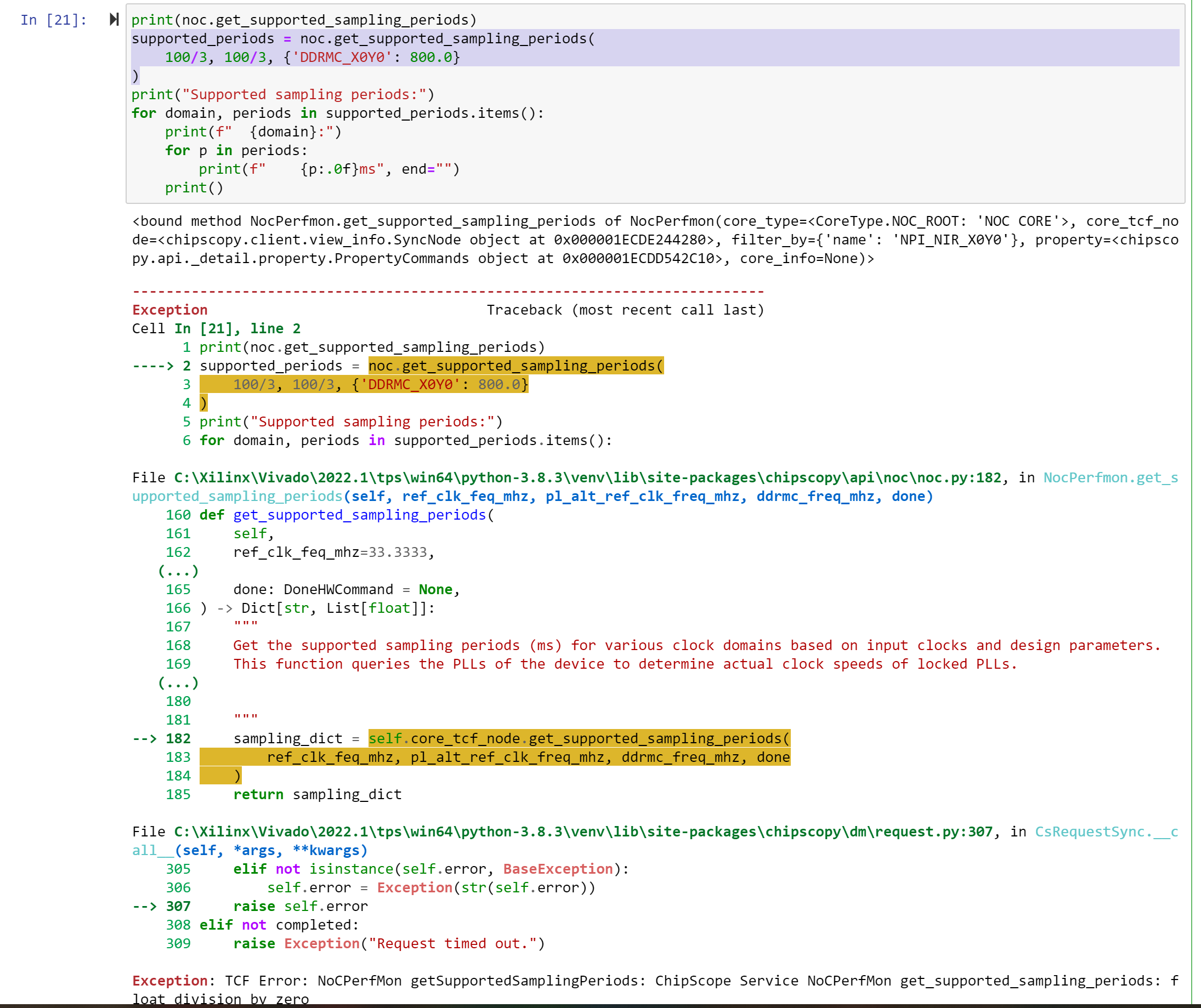 Supported Periods Error In Noc Perfmon Ipynb · Issue 8 · Xilinx Chipscopy · Github