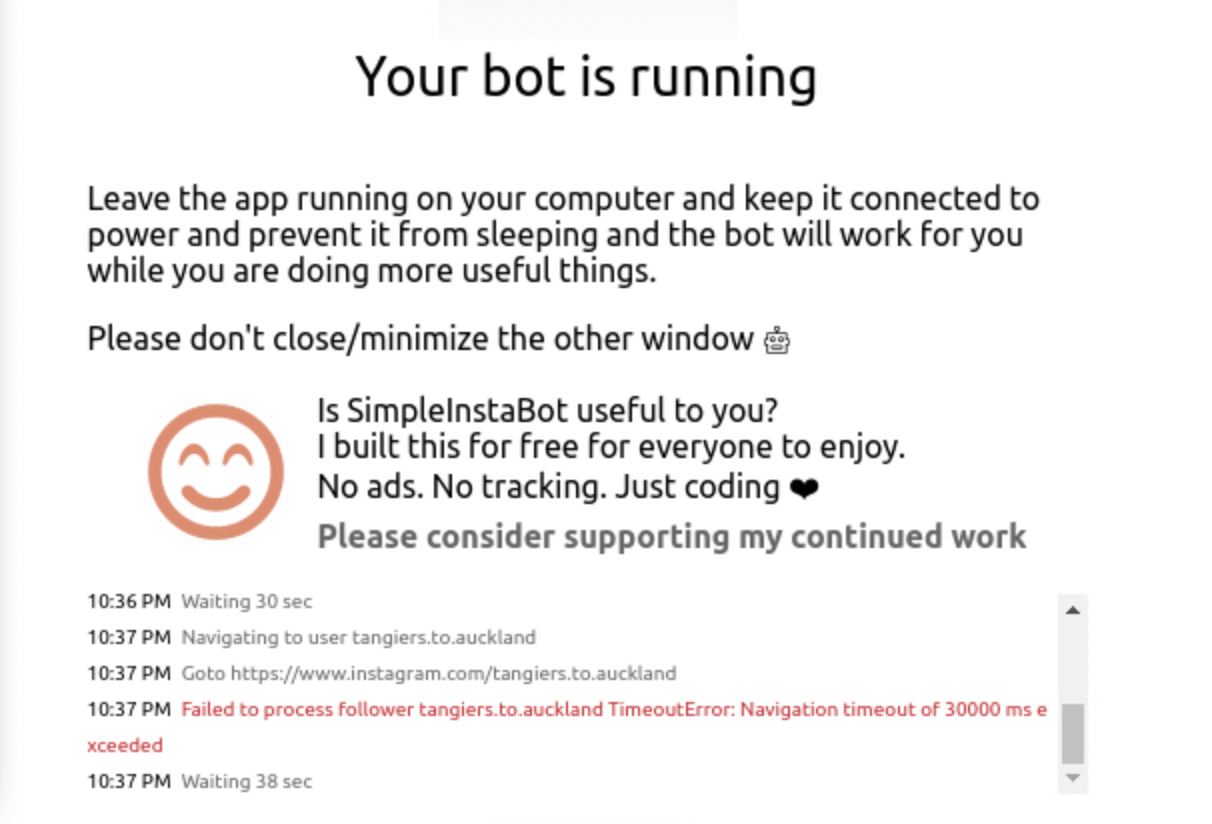 TimeoutError: Navigation timeout of 30000 ms (On accounts that do exists) · Issue #150 · mifi ...