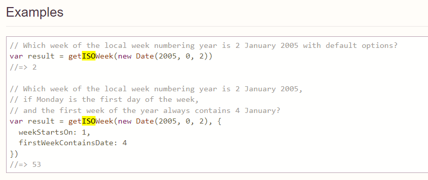 Getweek Documentation Is Misleading · Issue 2100 · Date Fnsdate Fns · Github
