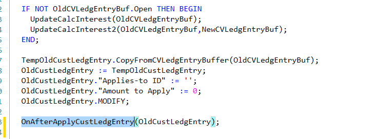 EventRequest OnAfterApplyCustLedgEntry in Codeunit12.ApplyCustLedgEntry ...