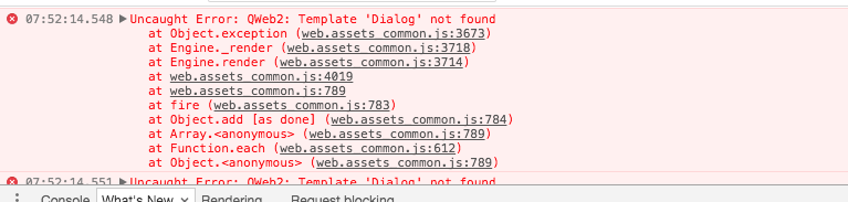 QWeb2: Template 'Dialog' not found · Issue #22694 · odoo/odoo · GitHub QWeb2: Template 'Dialog' not found · Issue #22694 · odoo/odoo · GitHub