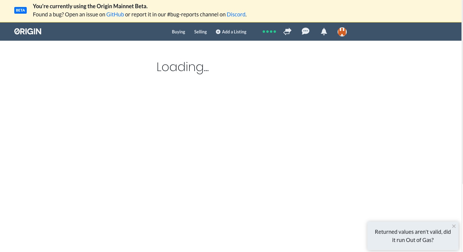 "Returned Values aren't vaild, did you run out of gas?" · Issue #871 · OriginProtocol/origin ...