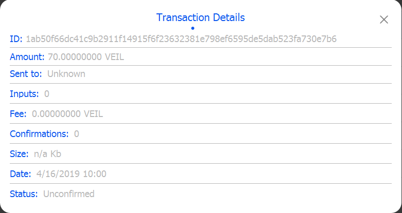 GUI Bug: Transaction Details - Transaction Size is "n/a Kb" · Issue #523 · Veil-Project/veil ...