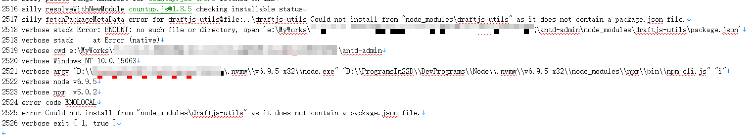 Npm I 时报错:fetchpackagemetadata Error For Draftjs Utilsfile · Issue 394 · Zuiideaantd Admin 0332