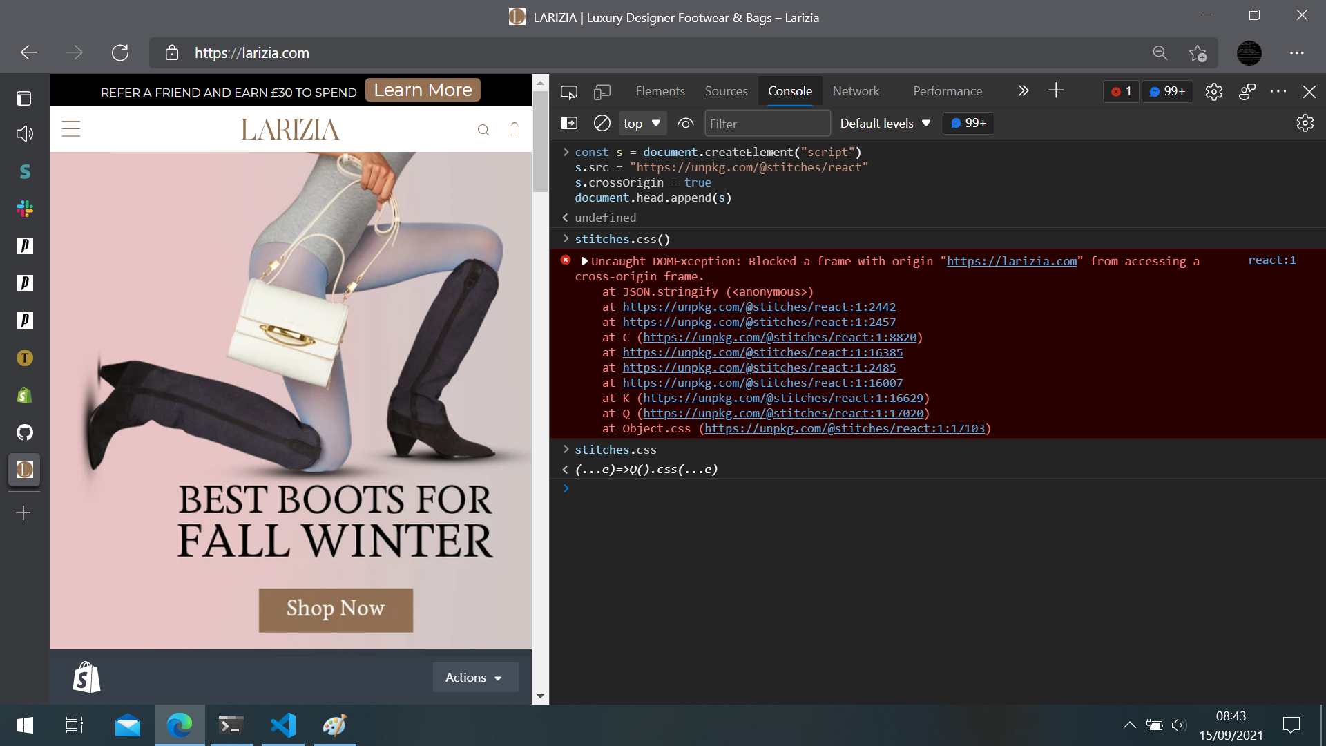 Issue with cross origin frame on Shopify stores · Issue #783 · stitchesjs/stitches · GitHub