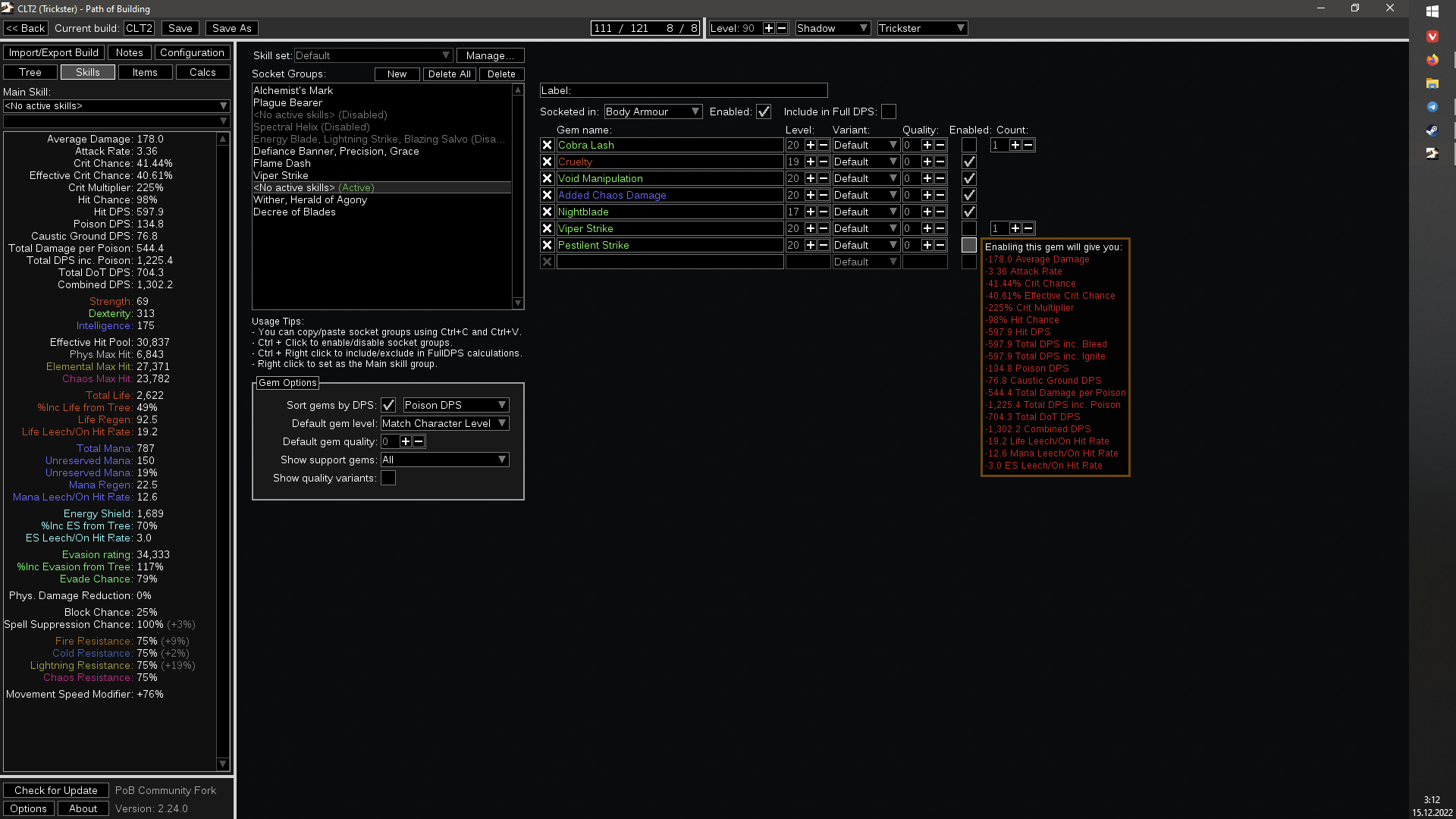 Poison strike skills doesn't work with Cruelty? · Issue #5356 · PathOfBuildingCommunity ...