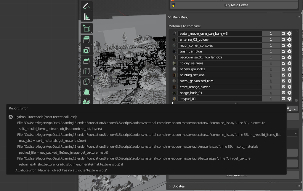 Error when clicking on "Update Material List" and "Save Atlas to.." buttons · Issue #75 · Grim ...